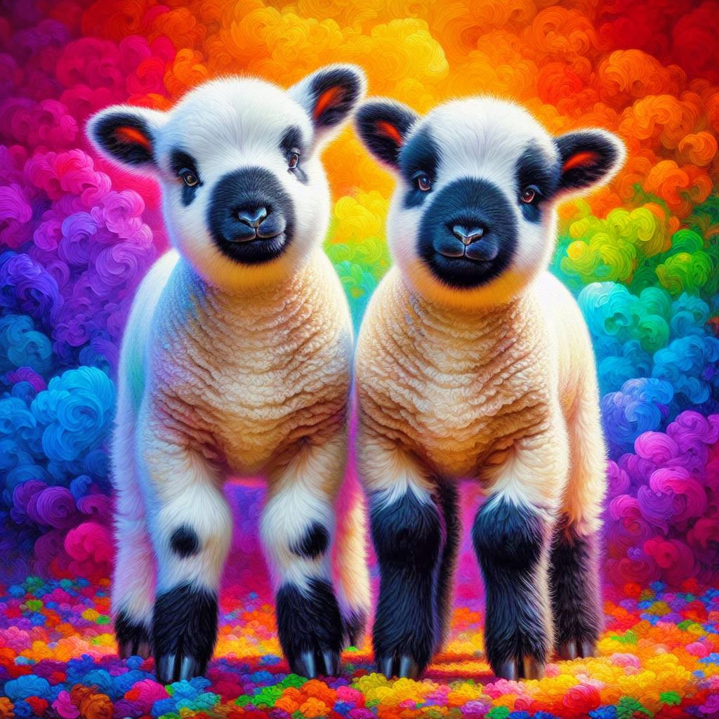 Solve adorable Valais Blacknose lambs jigsaw puzzle online with 81 pieces