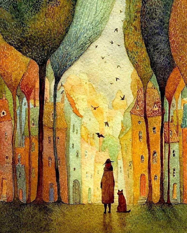 Solve julia tochilina - magic town jigsaw puzzle online with 99 pieces