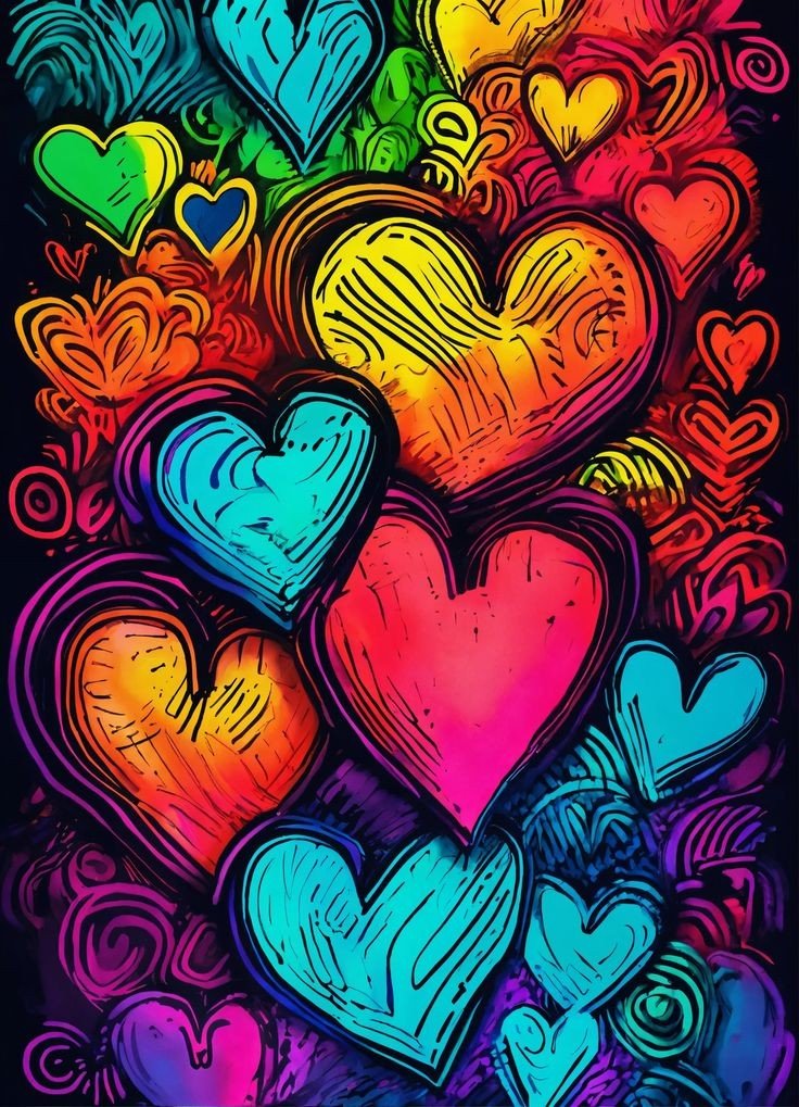 Solve Explosion of Hearts jigsaw puzzle online with 70 pieces