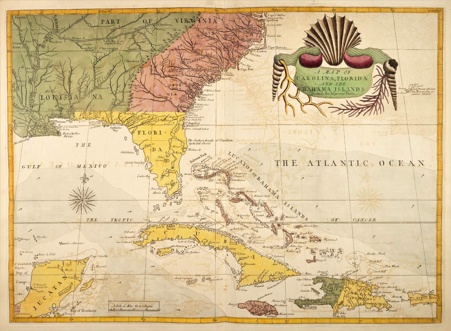 Solve Fold-out Map from Catesby's Natural History of Carolina, Florida ...