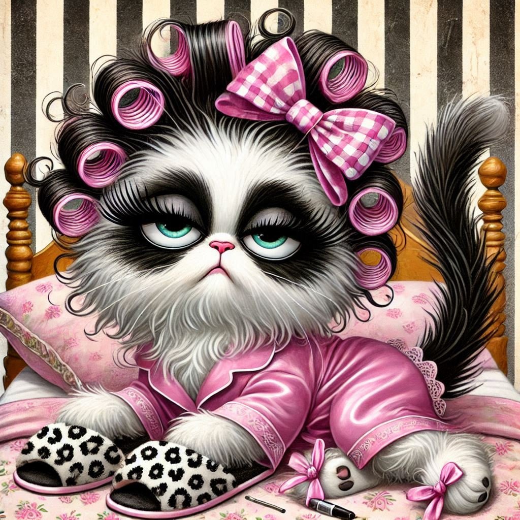 Solve spoiled kitty jigsaw puzzle online with 289 pieces