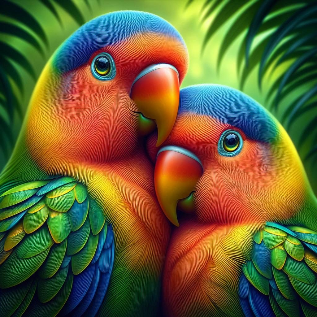 Solve Lovebird birds for Valentine's Day jigsaw puzzle online with 64 ...