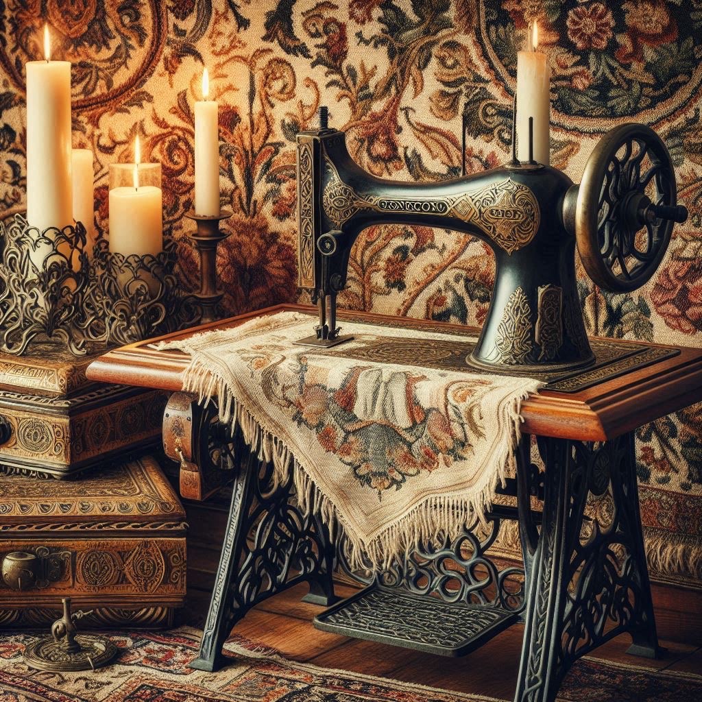 Solve Treadle sewing by candlelight (resize 9 - 306) jigsaw puzzle ...