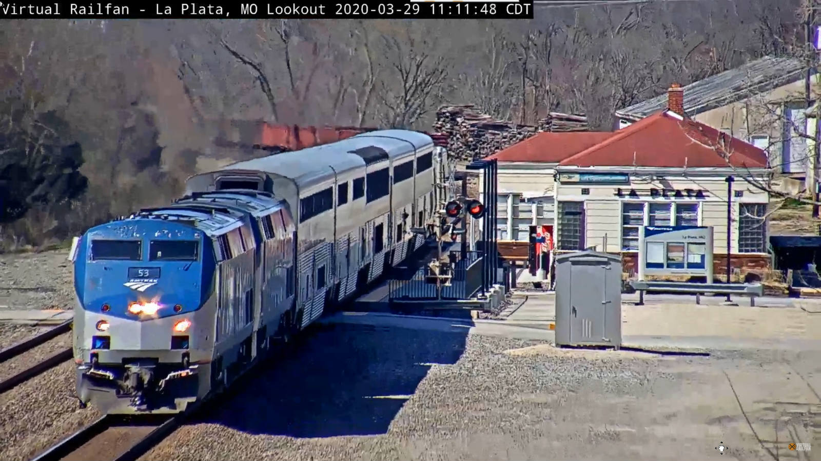 Solve Amtrak #4 - Arriving LaPlata, MO (2020-03-29) (Photo used with permission of Virtual ...
