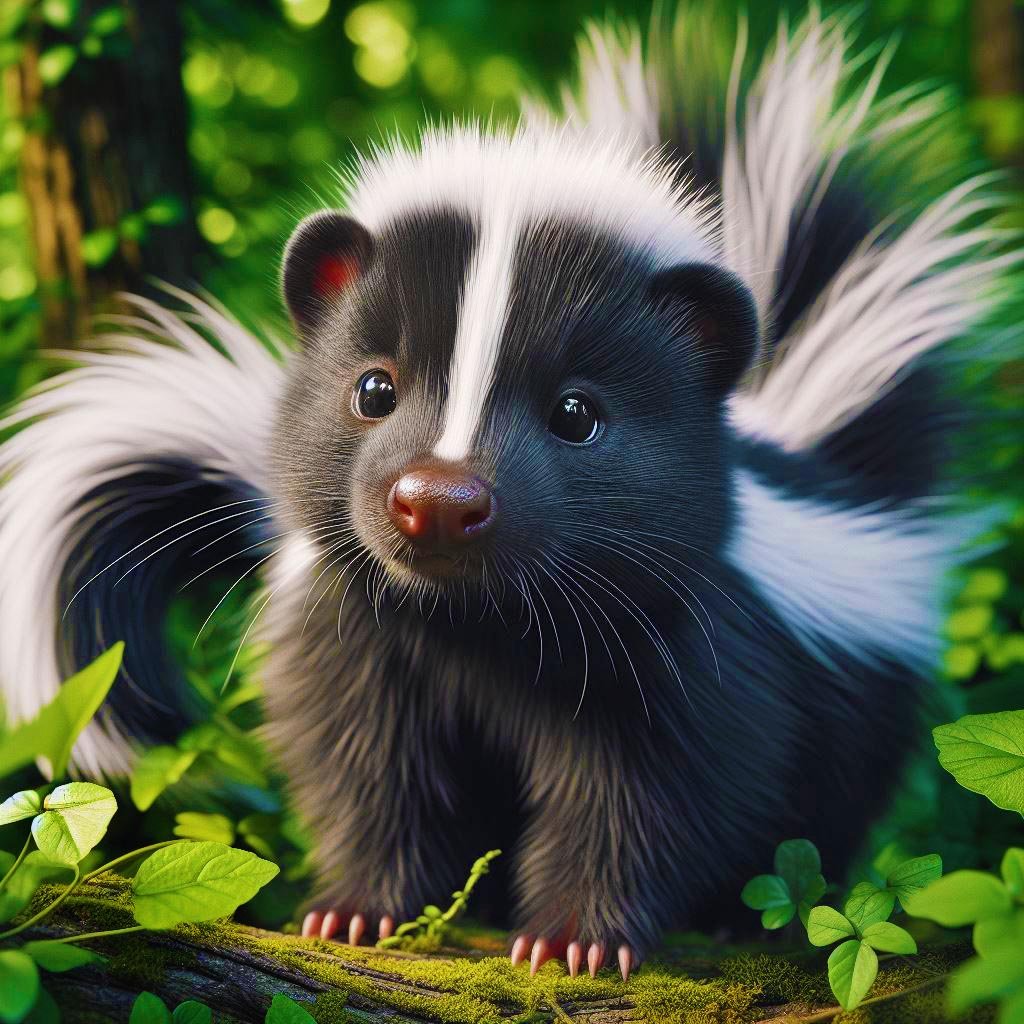 Solve adorable Avery the baby skunk jigsaw puzzle online with 49 pieces