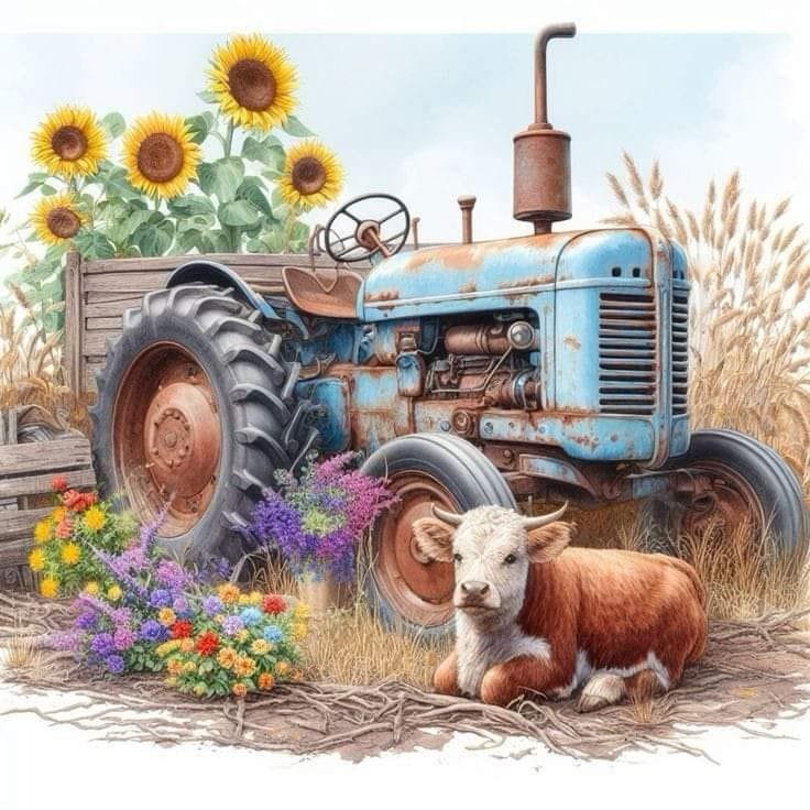 Solve Neat old tractor.... jigsaw puzzle online with 64 pieces