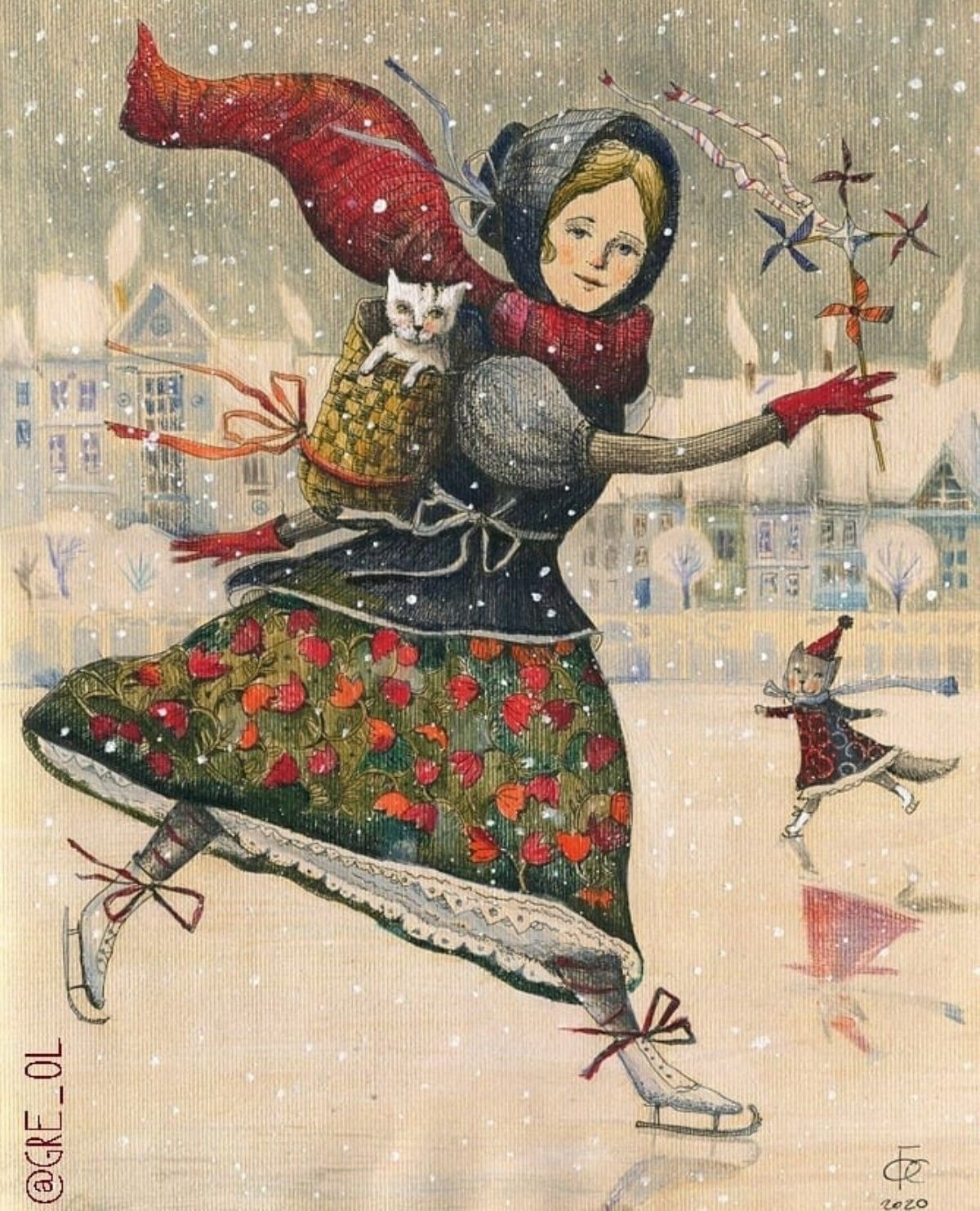 Solve skating with cats (resize 12 to 504) jigsaw puzzle online with 63 ...