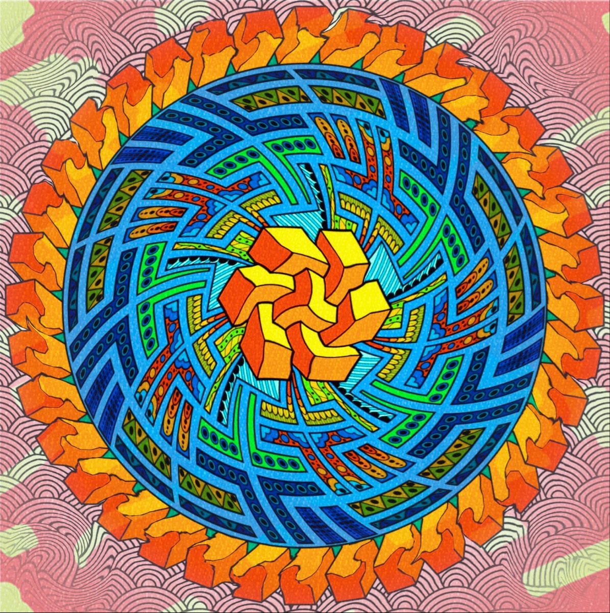 Solve Circle of squares jigsaw puzzle online with 256 pieces