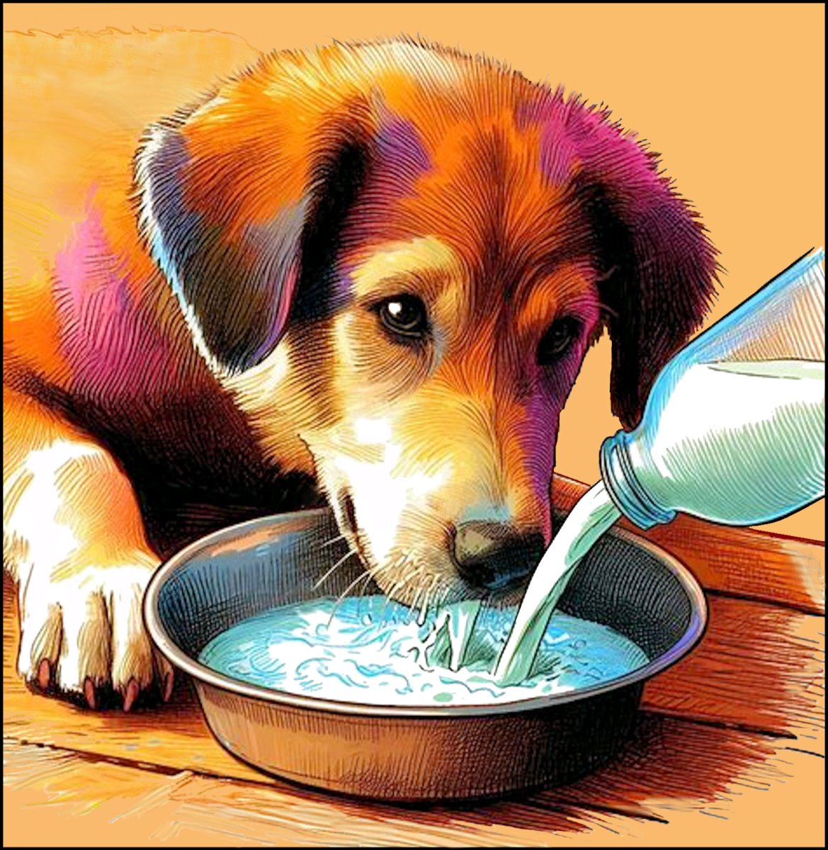 Solve DOG DRINKING jigsaw puzzle online with 36 pieces