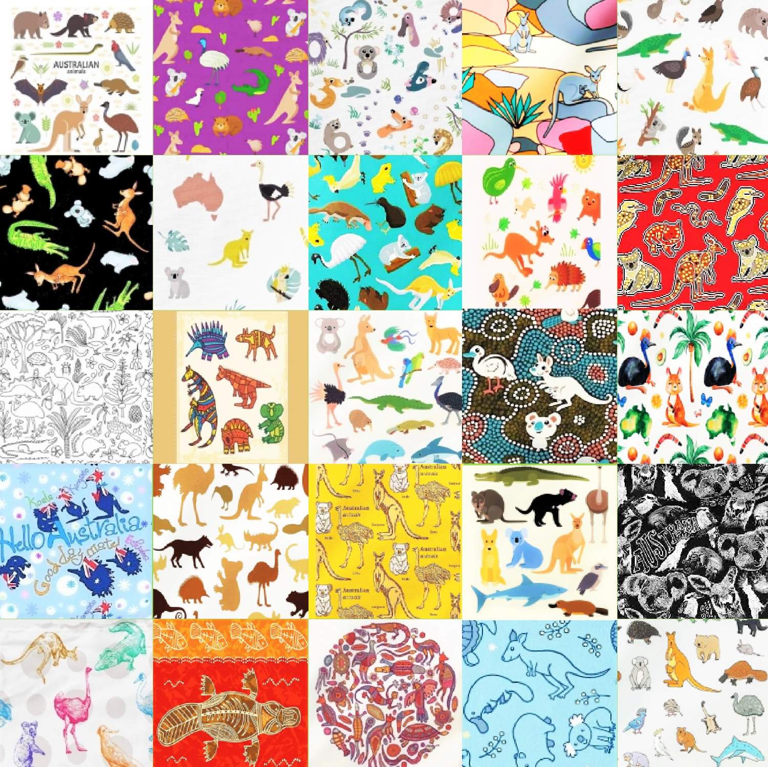 Puzzle | 400 pièces | .PATCHWORK ANIMALS FROM DOWN UNDER | Jigidi