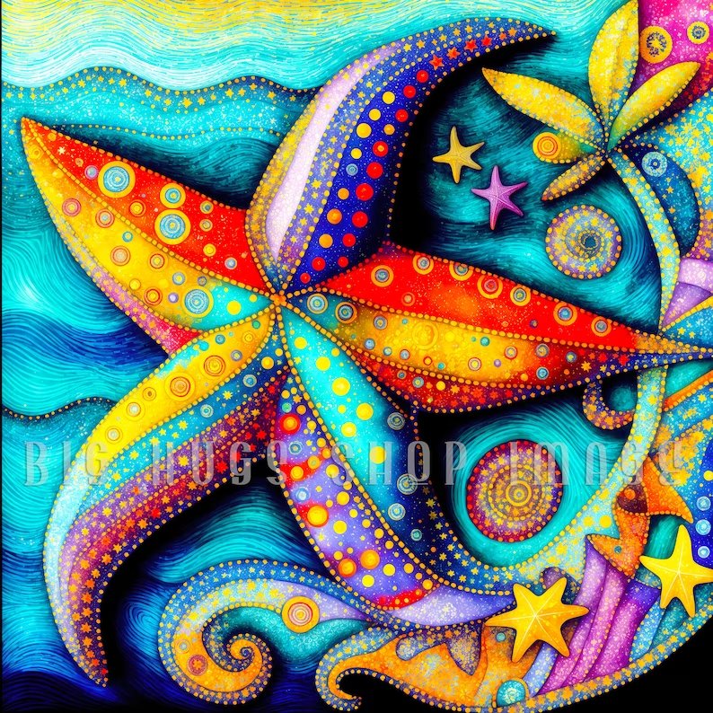 Solve Colorful Starfish * jigsaw puzzle online with 169 pieces