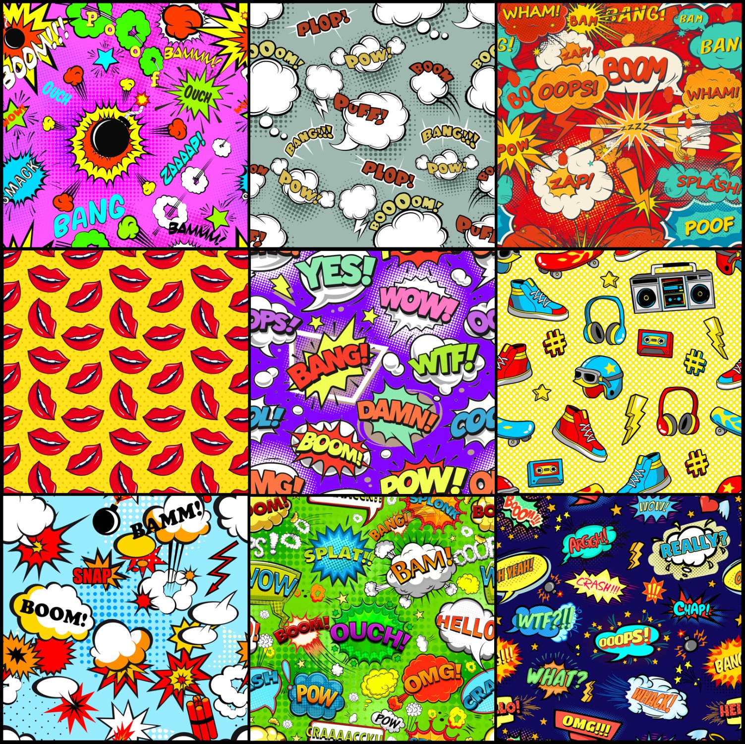 Solve Pop art patterns 13 jigsaw puzzle online with 81 pieces