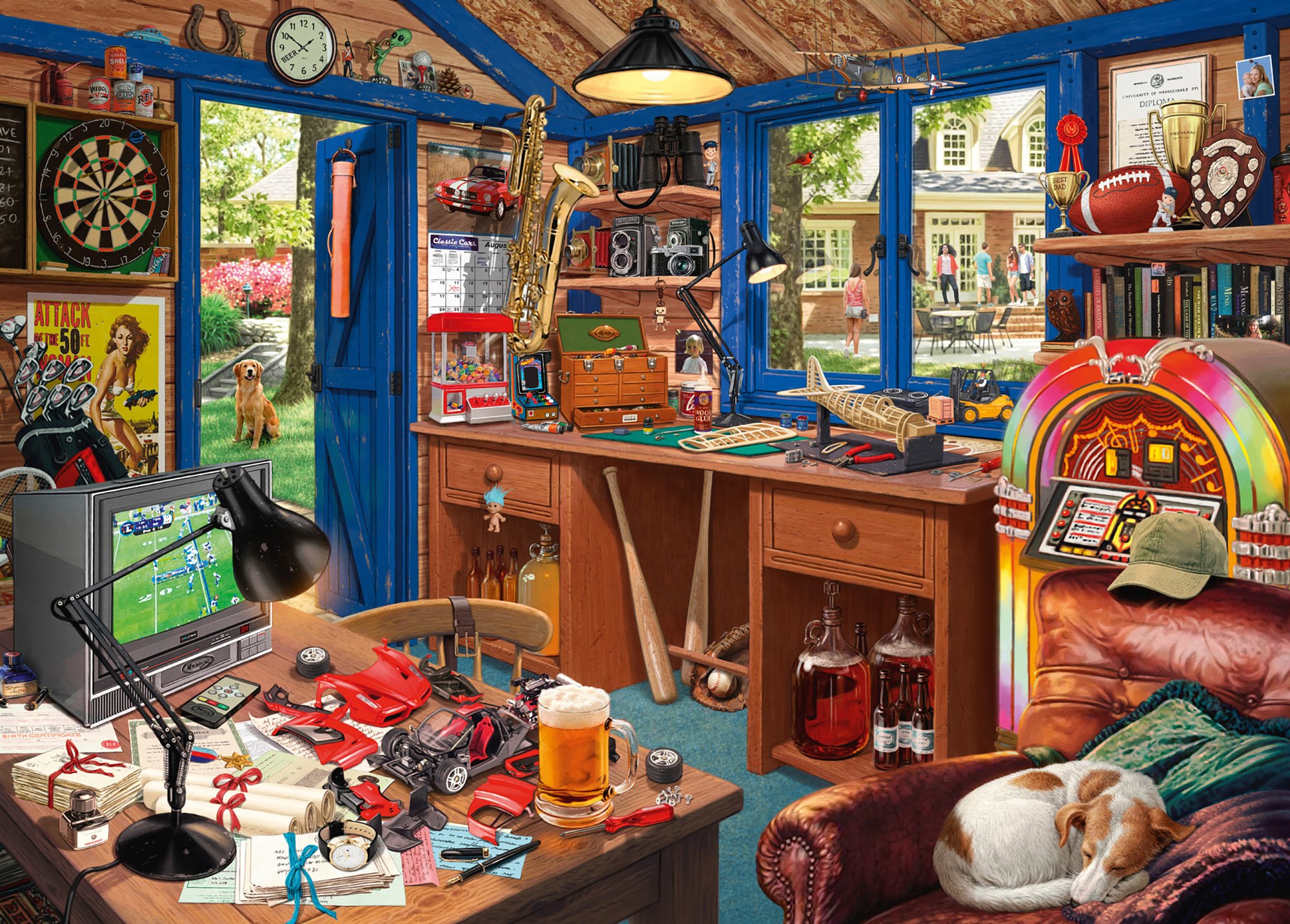 Solve Dad's Workshop jigsaw puzzle online with 352 pieces