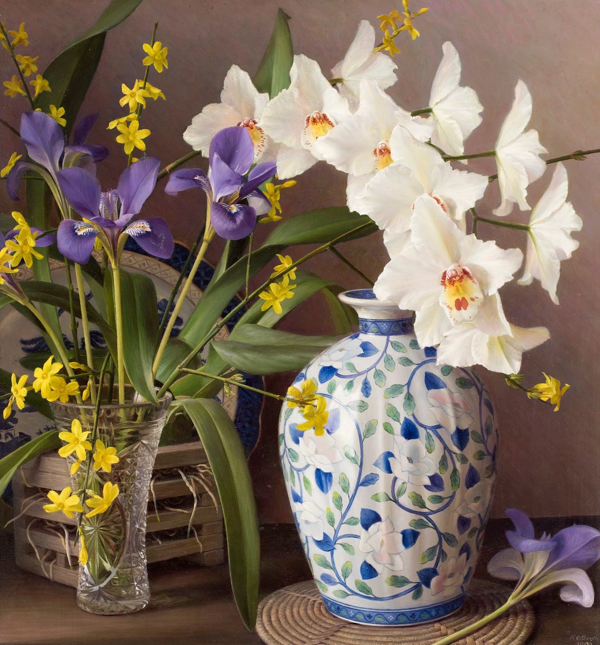 Solve Raymond Booth - Orchid with a Japanese vase jigsaw puzzle online ...