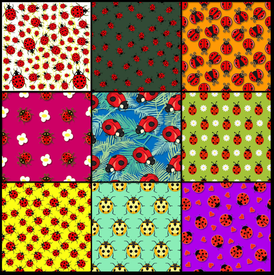 Solve Lady bug patterns jigsaw puzzle online with 81 pieces