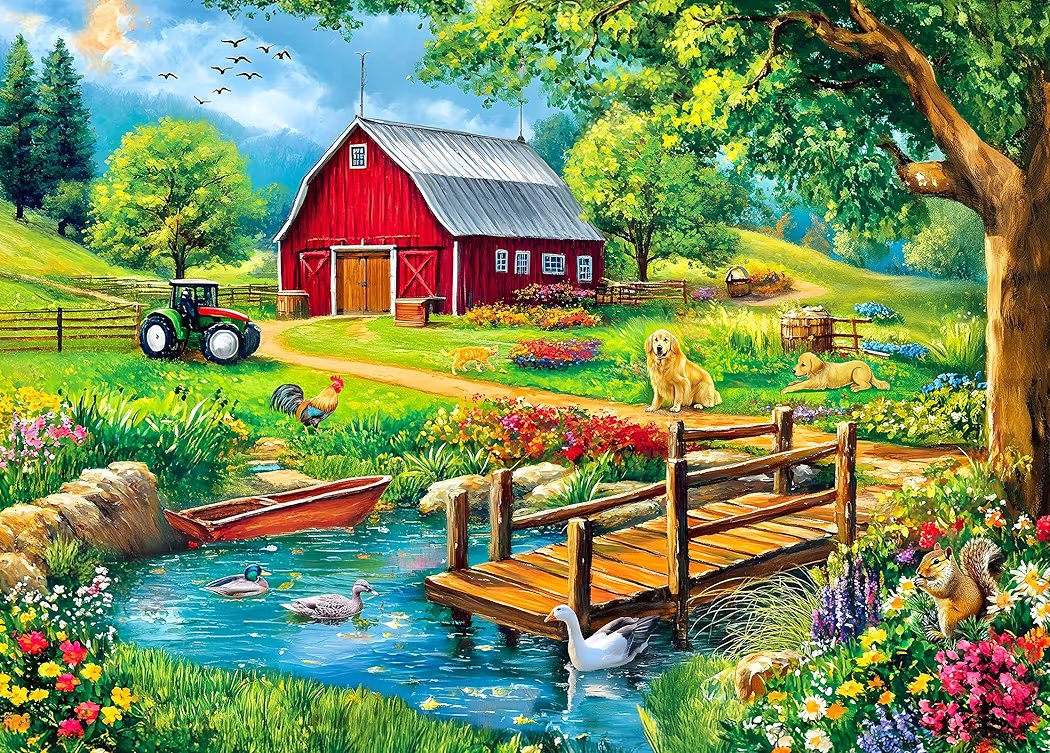 Solve Beautiful day on the farm... jigsaw puzzle online with 140 pieces