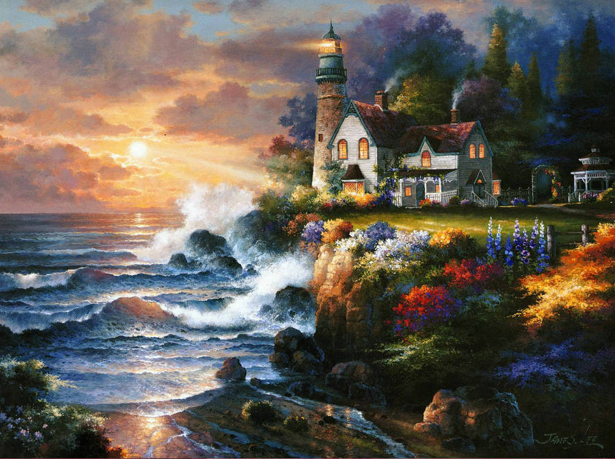 Solve Lighthouse jigsaw puzzle online with 48 pieces