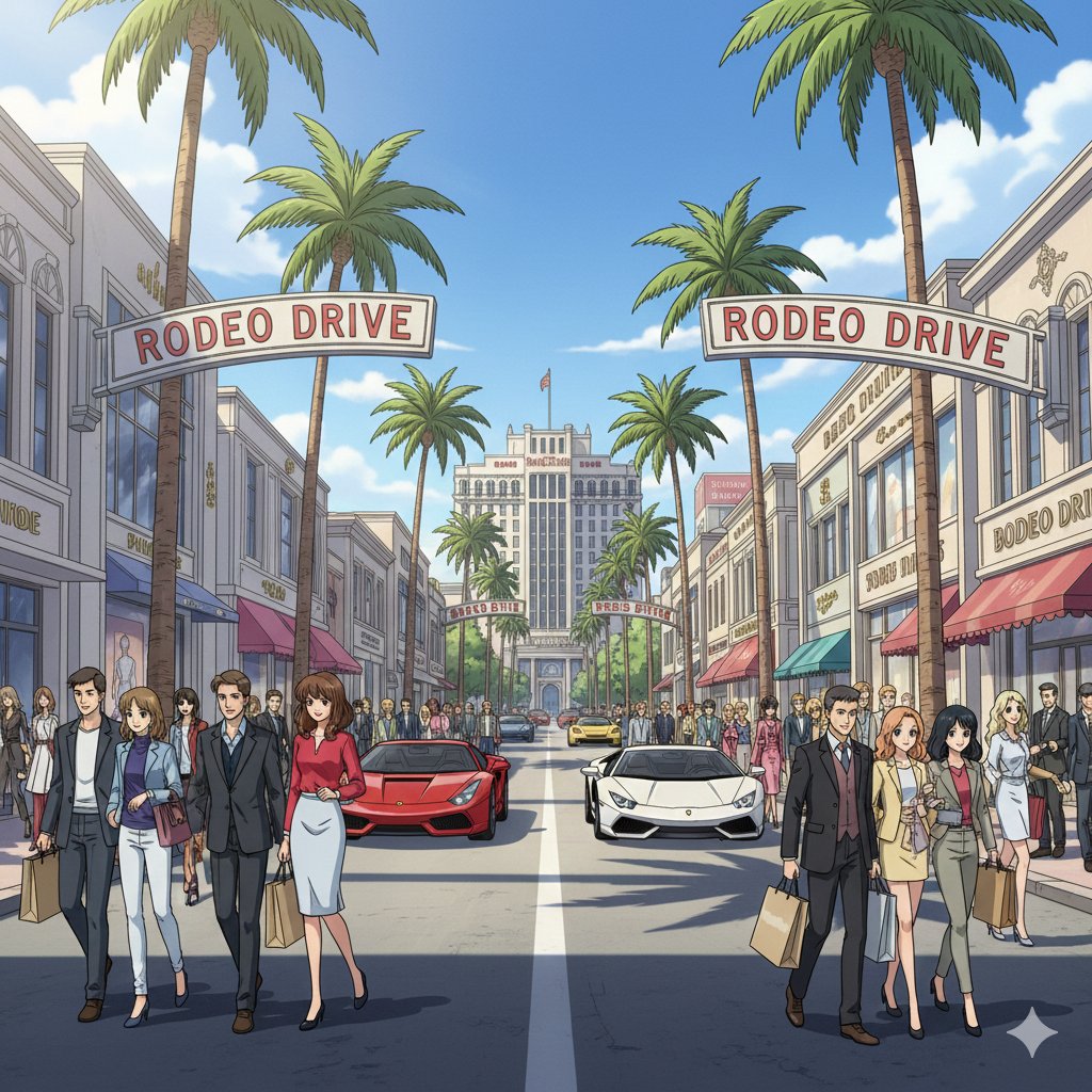 Solve Rodeo Drive jigsaw puzzle online with 100 pieces