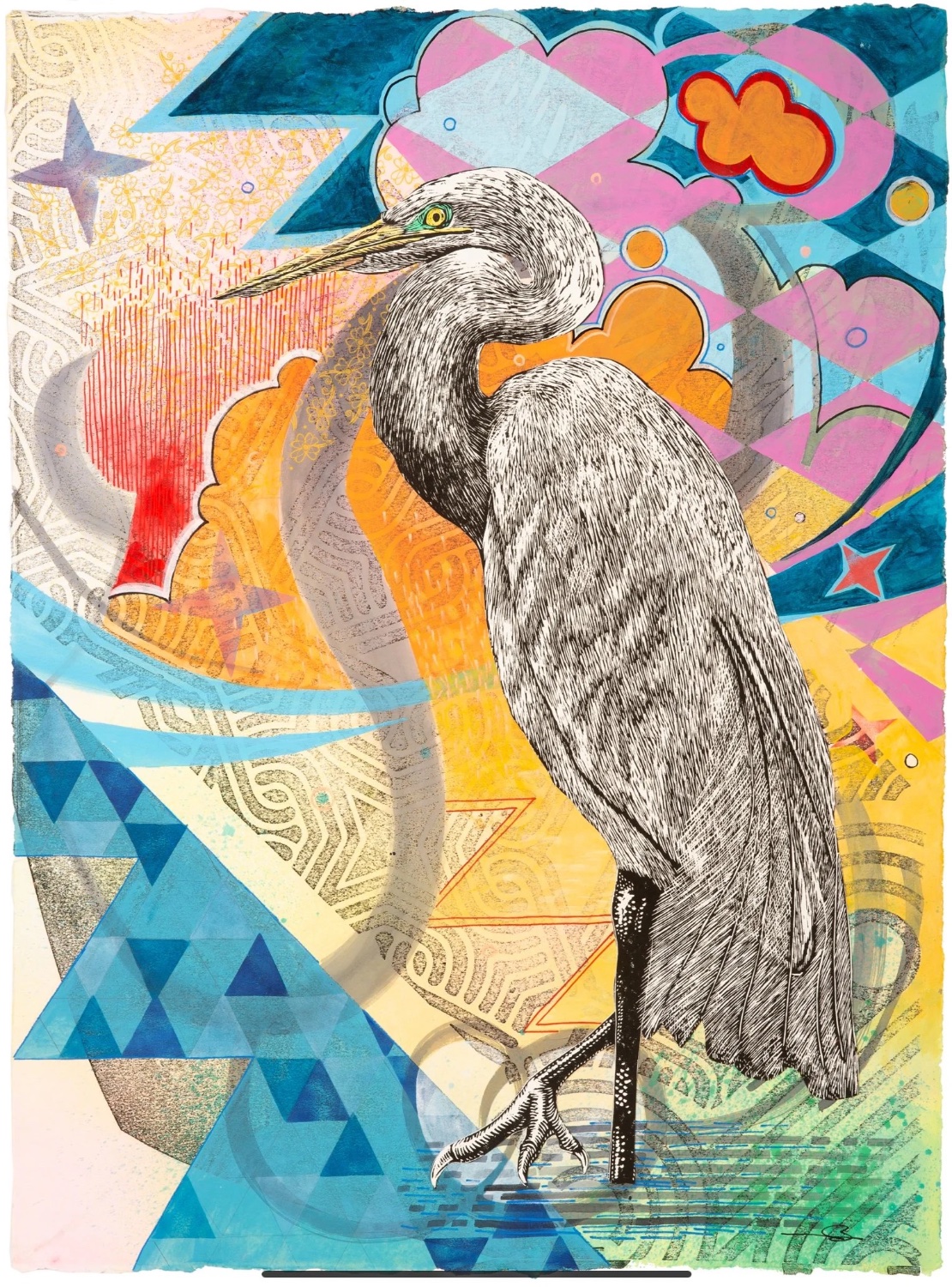 Solve Marwin Begaye, Egrets Protection, 2024 jigsaw puzzle online with ...