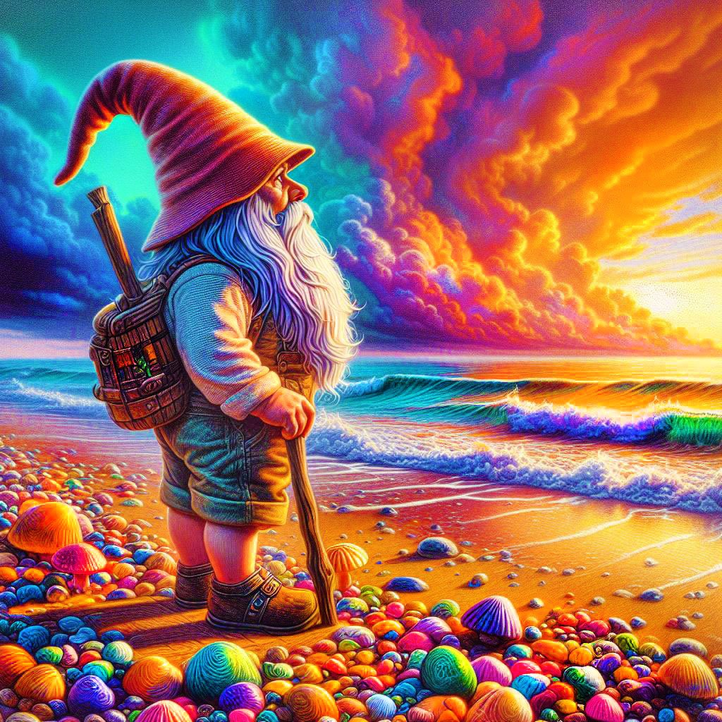 Solve Gary the gnome enjoying the day at the beach jigsaw puzzle online ...