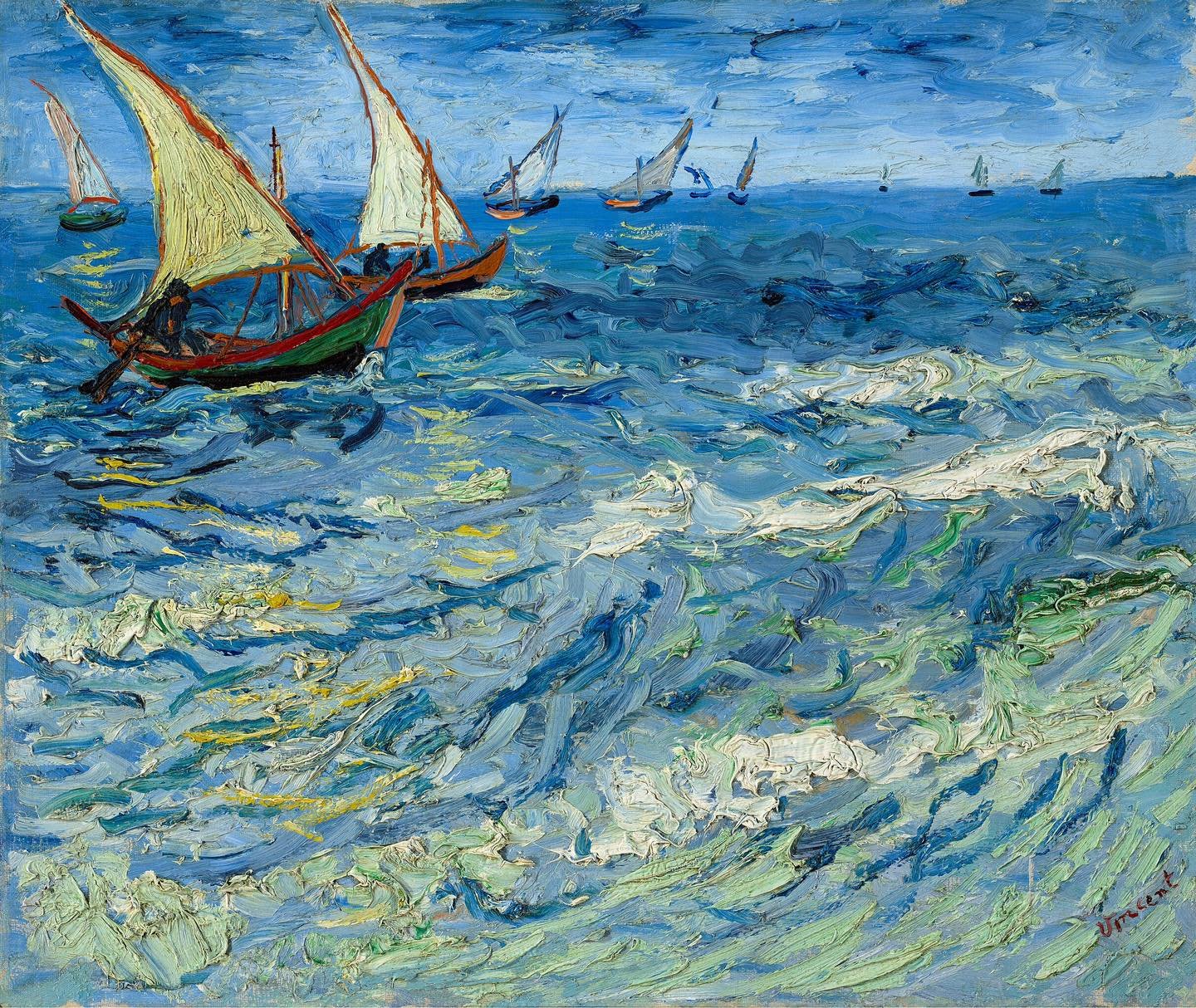 Solve Vincent Van Gogh - Seascape at Saintes-Maries, 1888 jigsaw puzzle ...