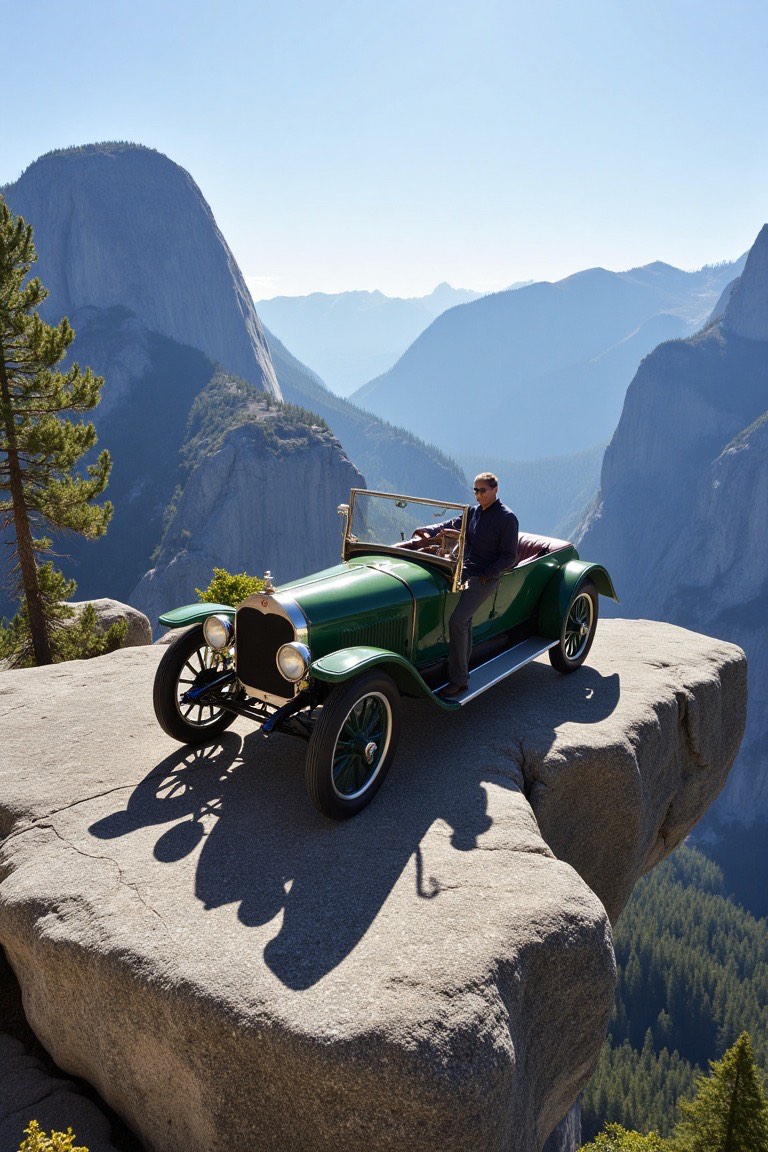 Solve 1916 Publicity shot of a Studebaker Roadster on Overhanging Rock ...