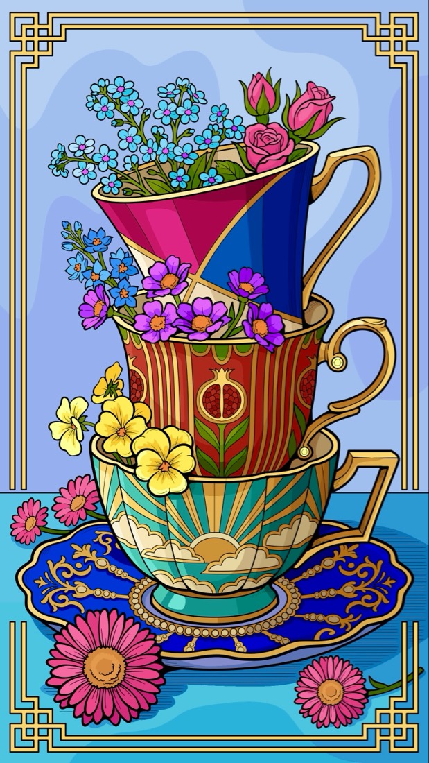 Jigsaw Puzzle | 66 pieces | Tea or Flowers? | Jigidi