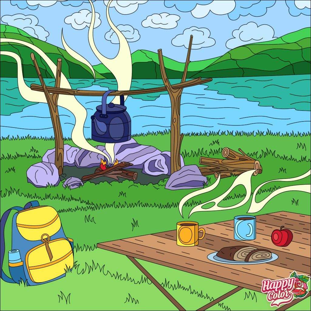 Solve PUZZLE - Camping Out III jigsaw puzzle online with 81 pieces