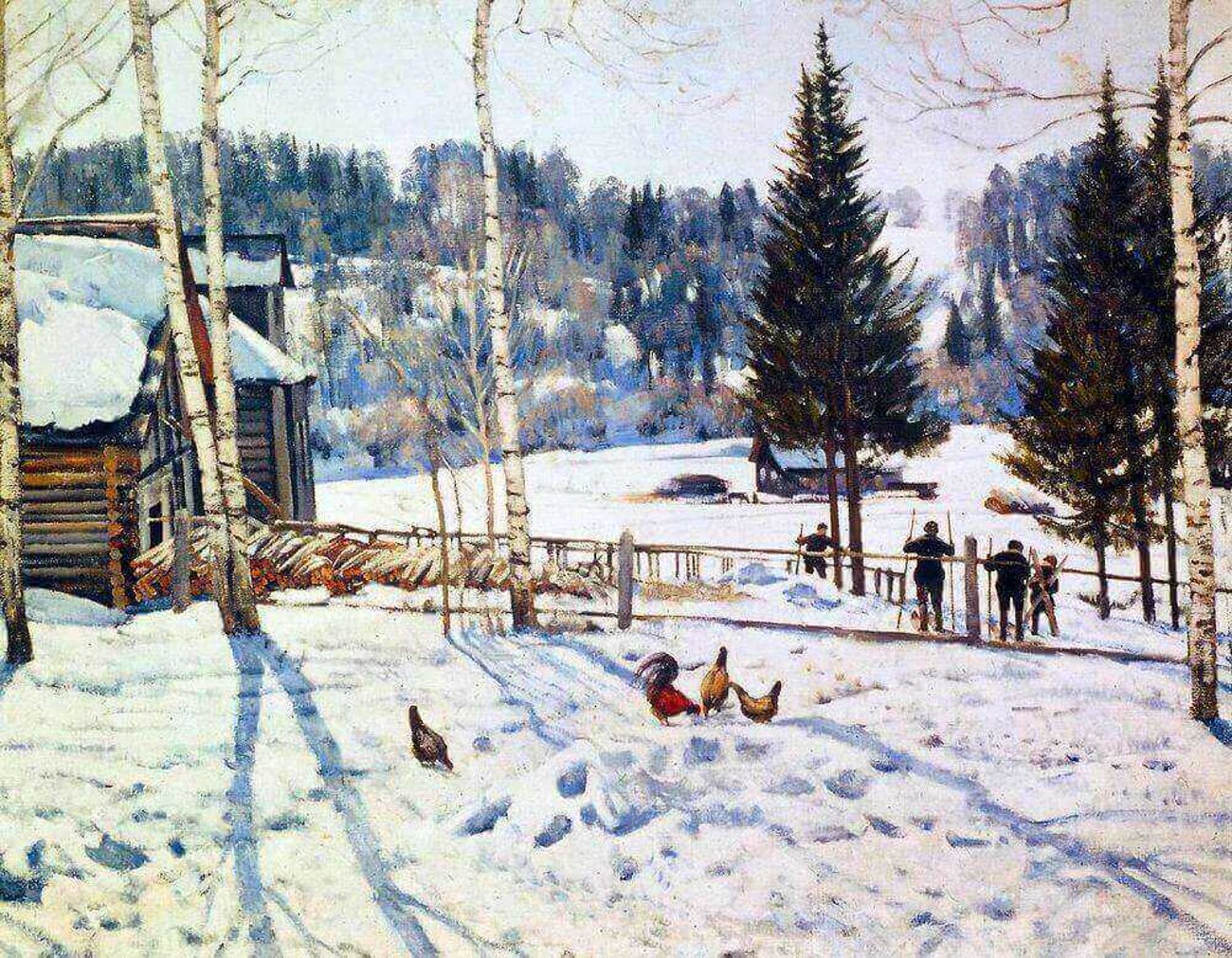 Solve Konstantin Yuon. ‘End of Winter. Noon’, 1929 jigsaw puzzle online ...