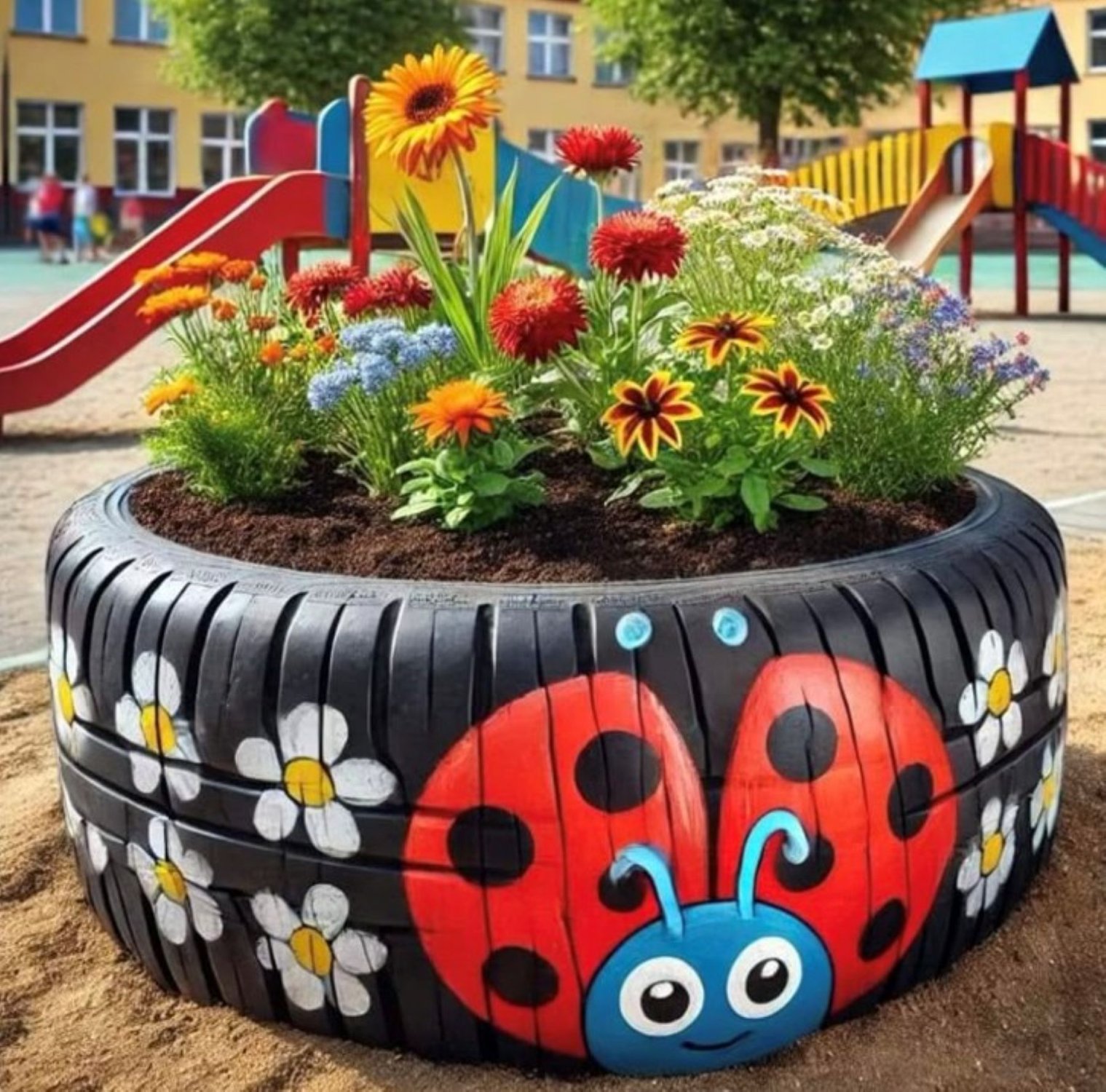Solve Garden Tire jigsaw puzzle online with 144 pieces