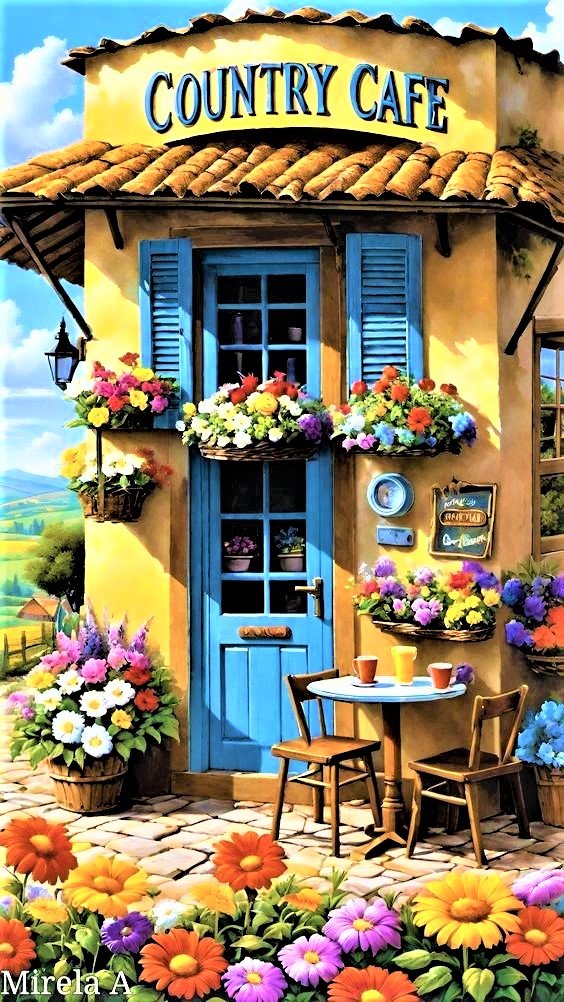 Solve Country Cafe jigsaw puzzle online with 66 pieces