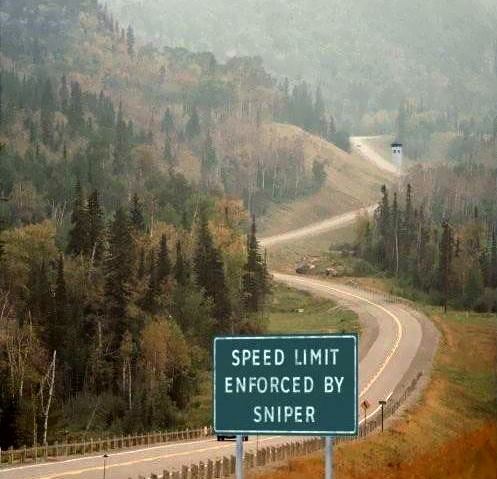 Solve speed-limit-enforced-by-sniper jigsaw puzzle online with 64 pieces