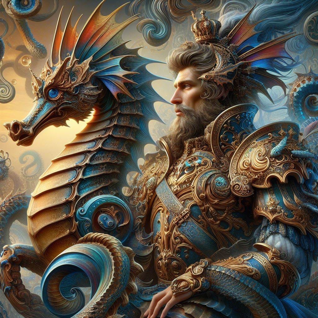 Solve King Neptune with his Horse jigsaw puzzle online with 64 pieces