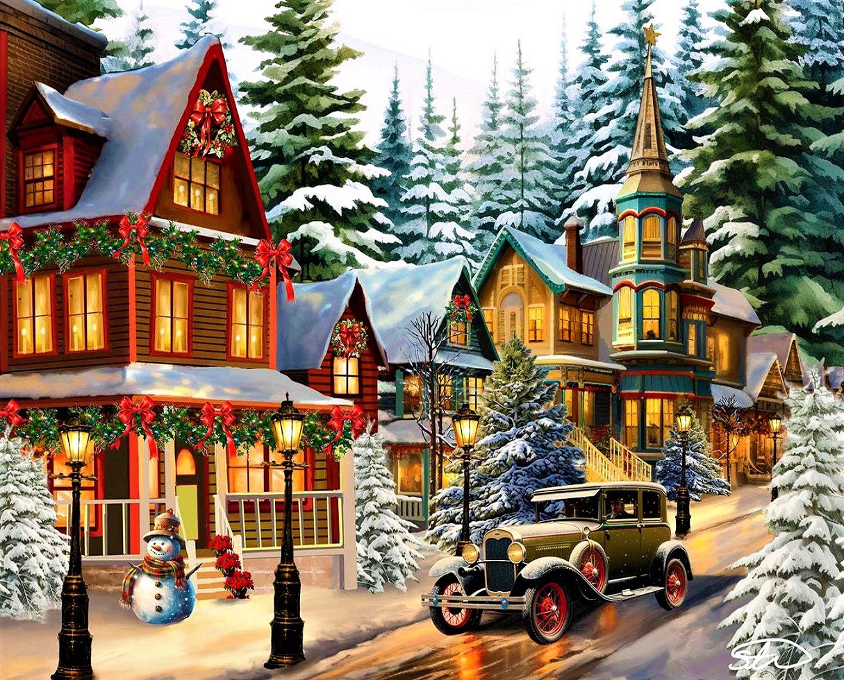 Solve Christmas jigsaw puzzle online with 63 pieces
