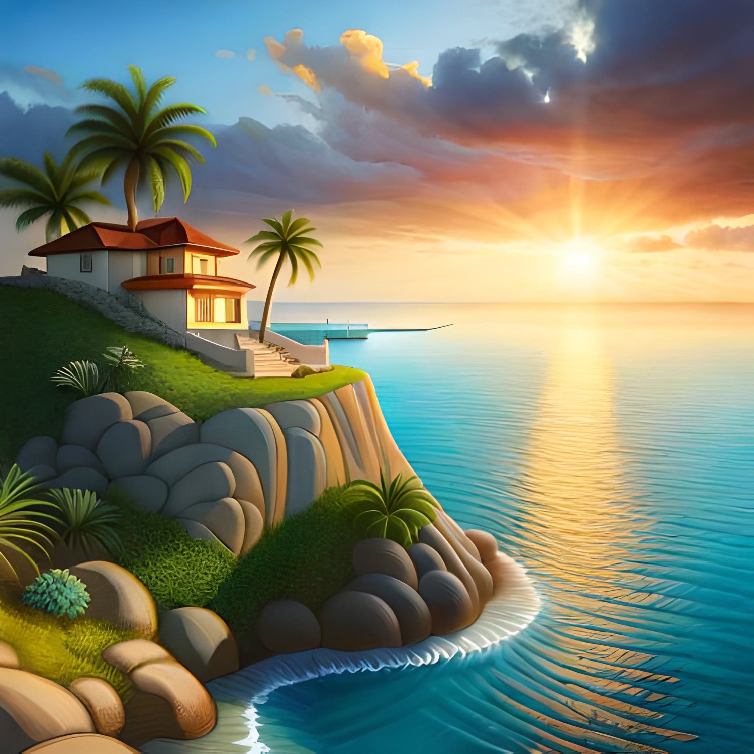 Solve Setting Sun jigsaw puzzle online with 81 pieces