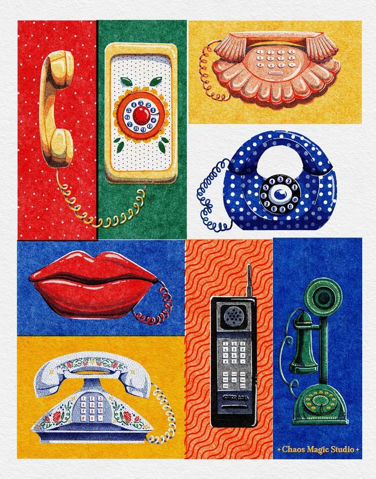 Solve Vintage Phones (1,907) jigsaw puzzle online with 63 pieces