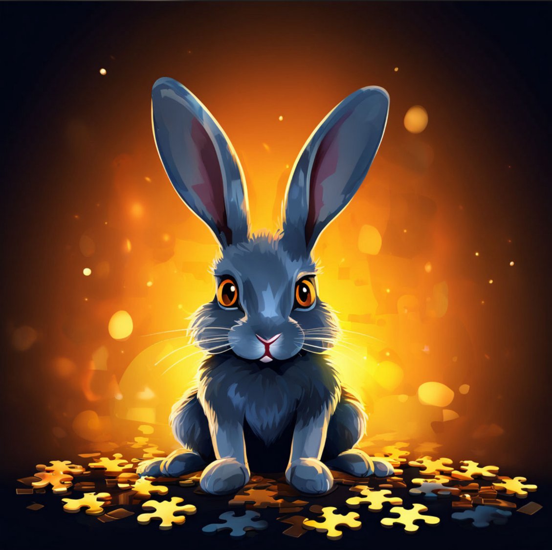 Solve Puzzled bunny jigsaw puzzle online with 9 pieces
