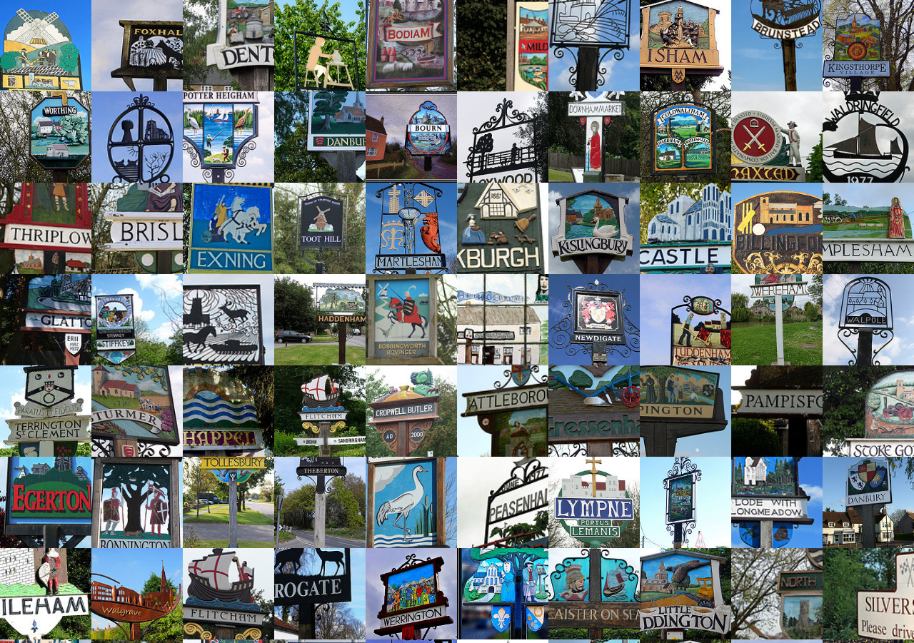 Jigsaw Puzzle | montage_village_signs | 204 pieces | Jigidi