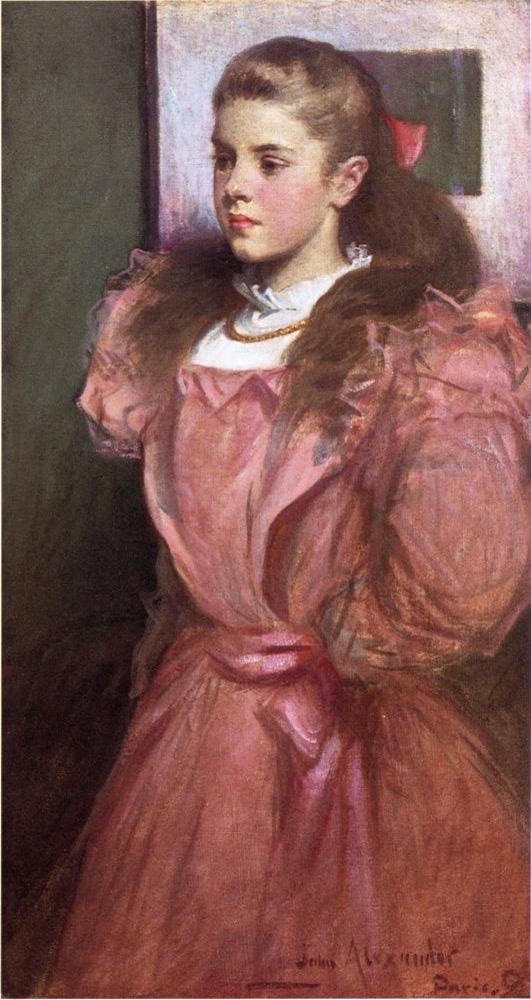Solve Young Girl in Rose, 1895 jigsaw puzzle online with 98 pieces