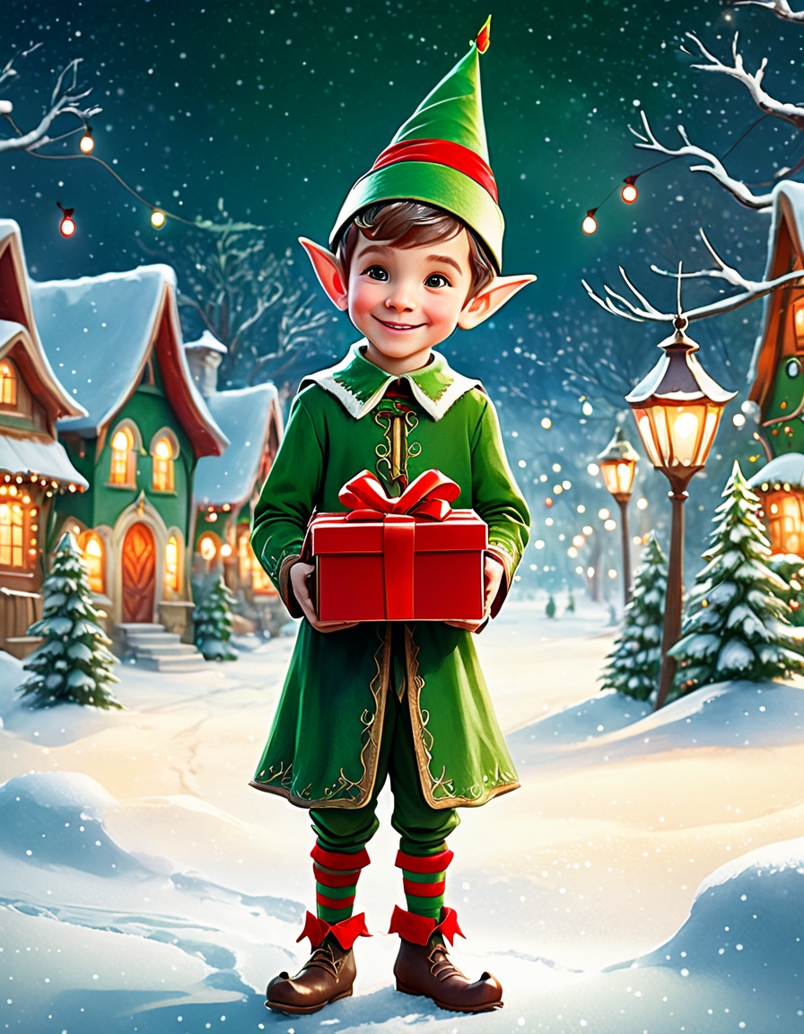 Solve Happy christmas elf jigsaw puzzle online with 99 pieces