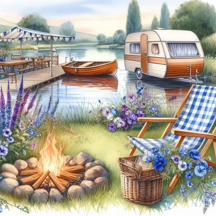 Solve Caravan, camping jigsaw puzzle online with 144 pieces