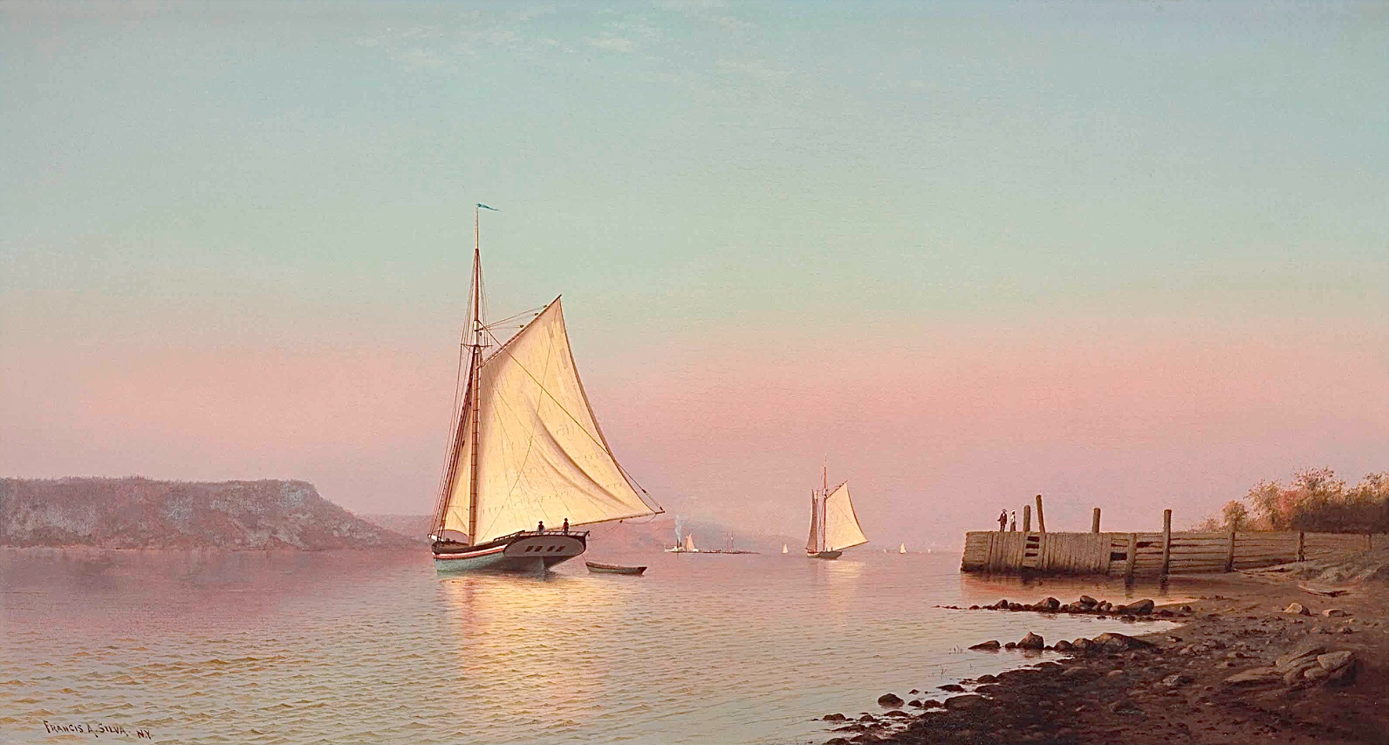 Solve October on the Hudson, 1873, Francis Augustus Silva (1835-1886 ...