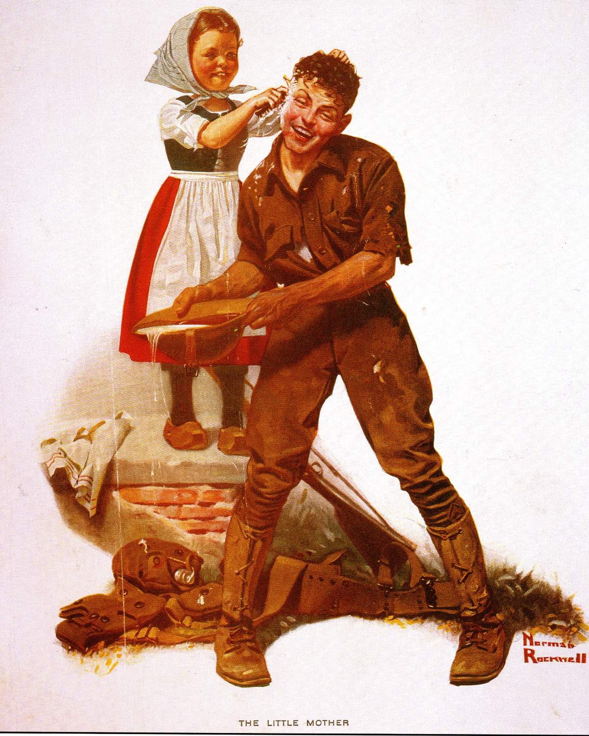 Solve Norman Rockwell {The Little Mother} jigsaw puzzle online with 154 ...