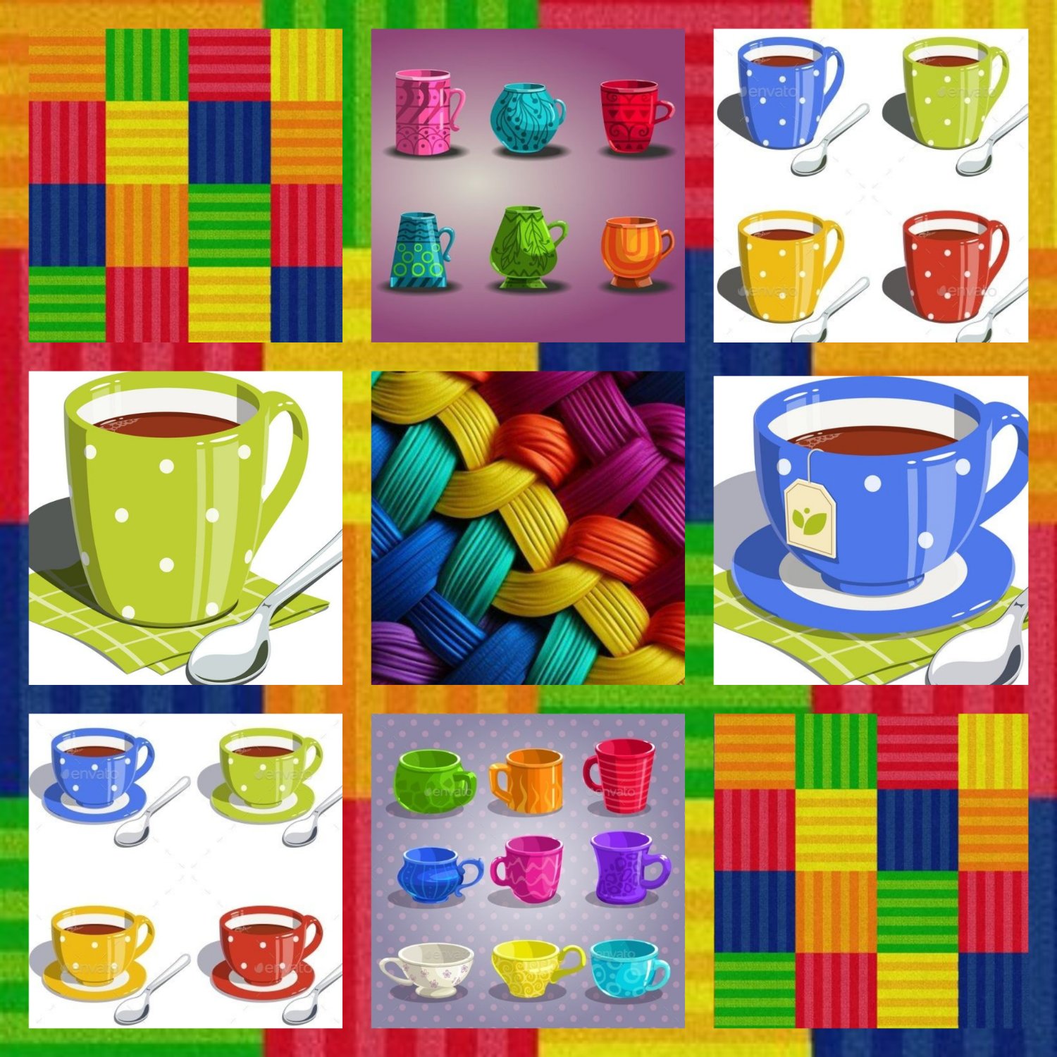 Solve Stax of Cups (1,669) jigsaw puzzle online with 81 pieces