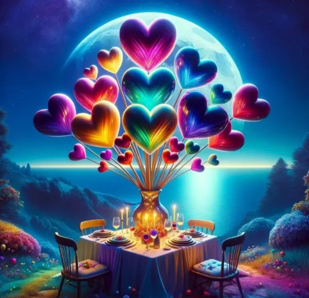 Solve Moonlit Hearts jigsaw puzzle online with 72 pieces