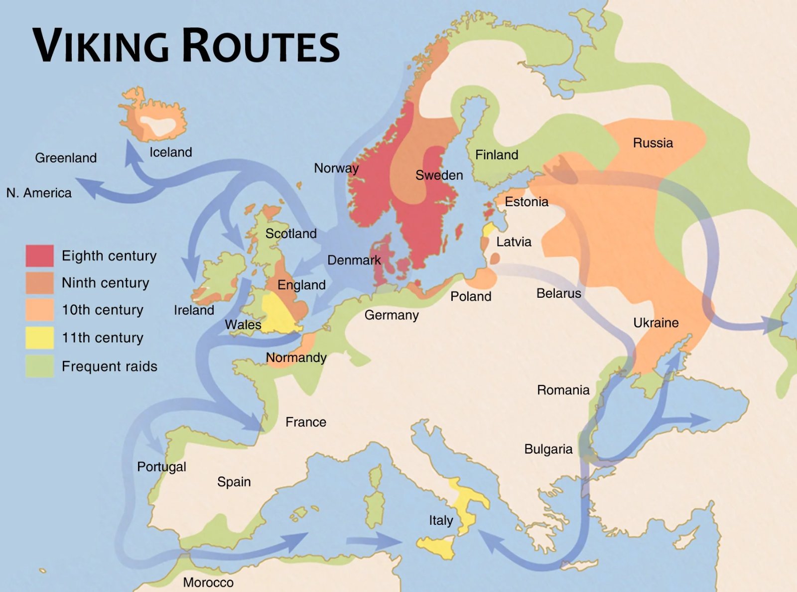 Solve Viking Routes Map jigsaw puzzle online with 48 pieces