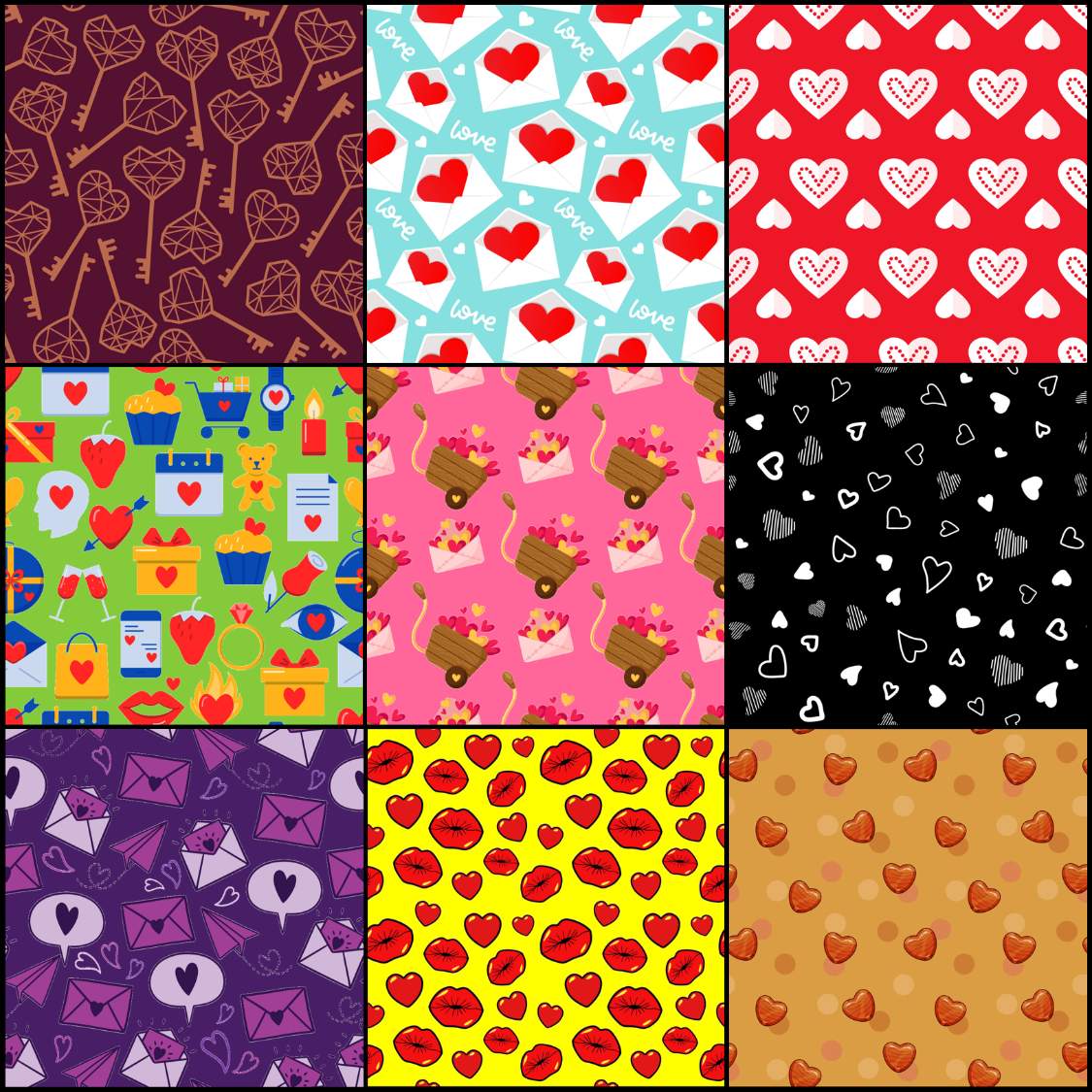 Solve Love patterns 2 jigsaw puzzle online with 81 pieces