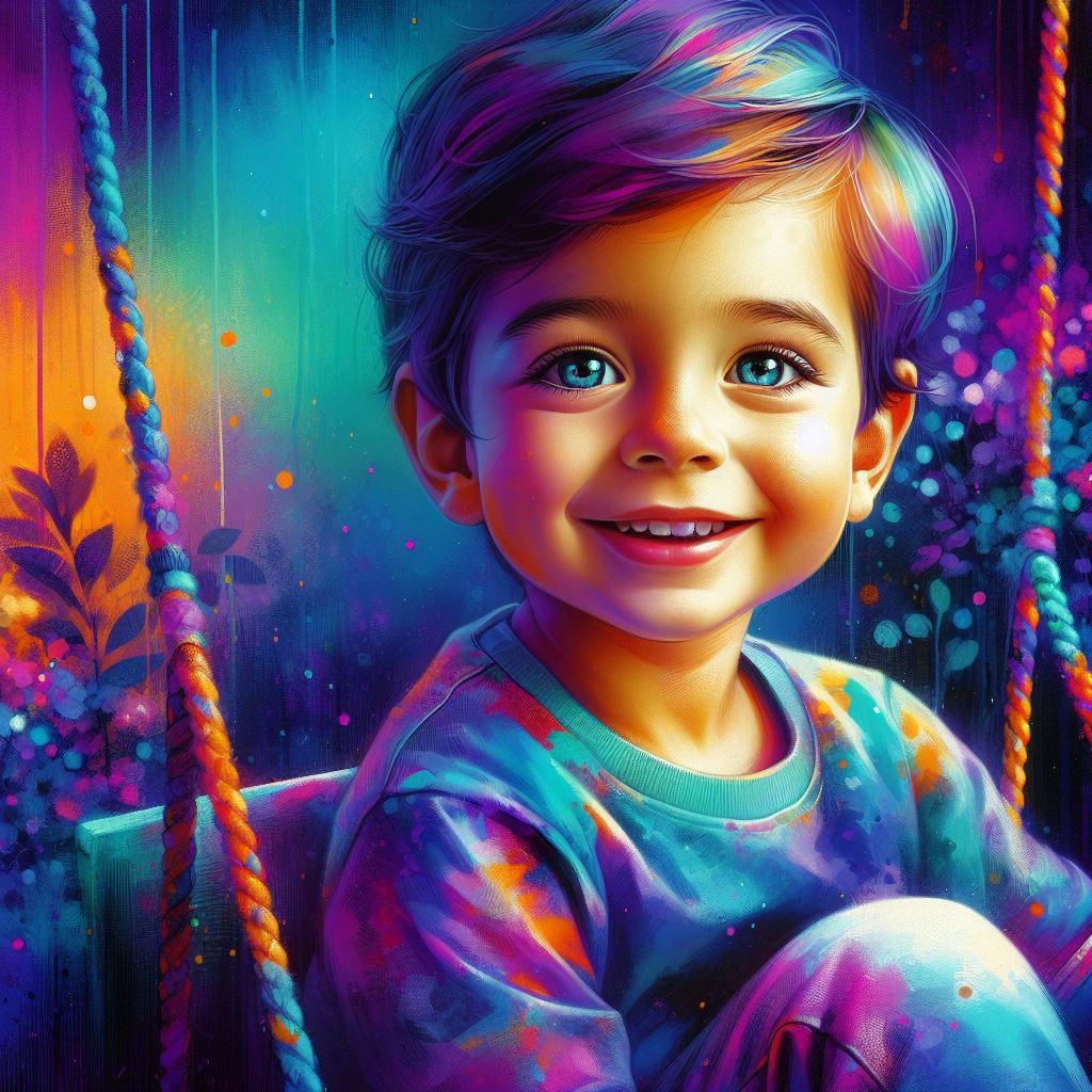 Solve Jimmy having fun on the swing jigsaw puzzle online with 64 pieces