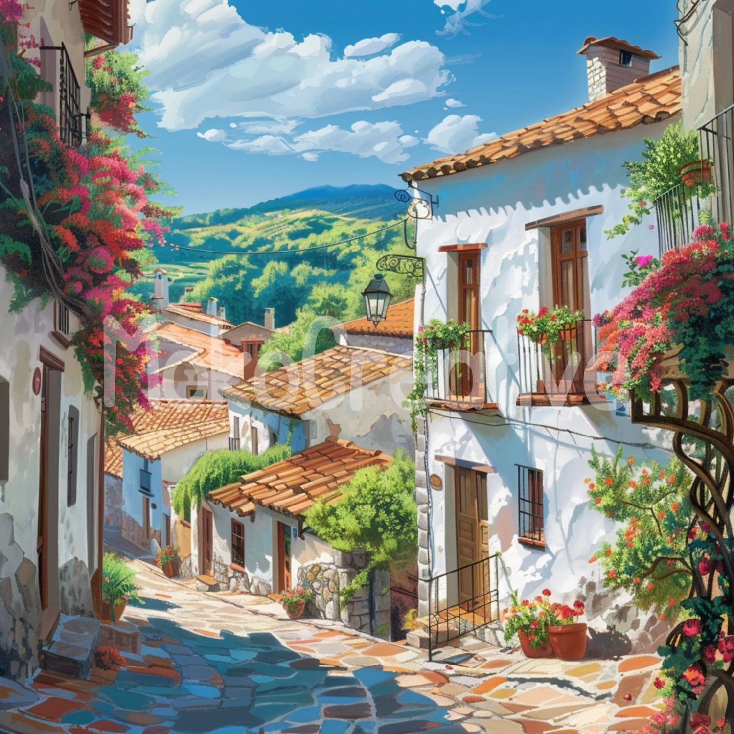 Solve Spanish Village jigsaw puzzle online with 64 pieces