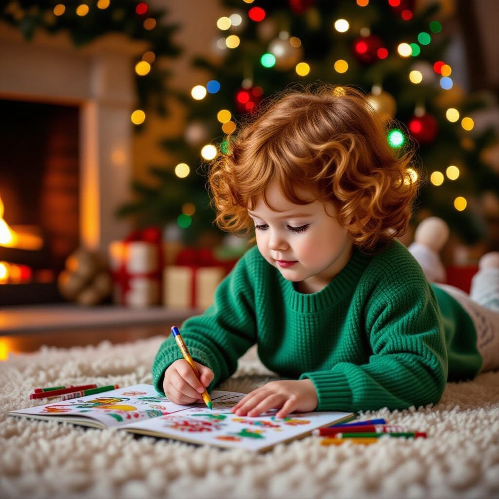 Solve Christmas Coloring Book jigsaw puzzle online with 49 pieces